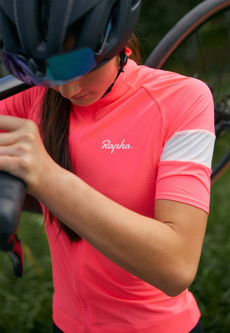 Rapha WOMENS CORE LIGHTWEIGHT - Wielershirt - high vis pink/white/neonroze - Zalando.nl