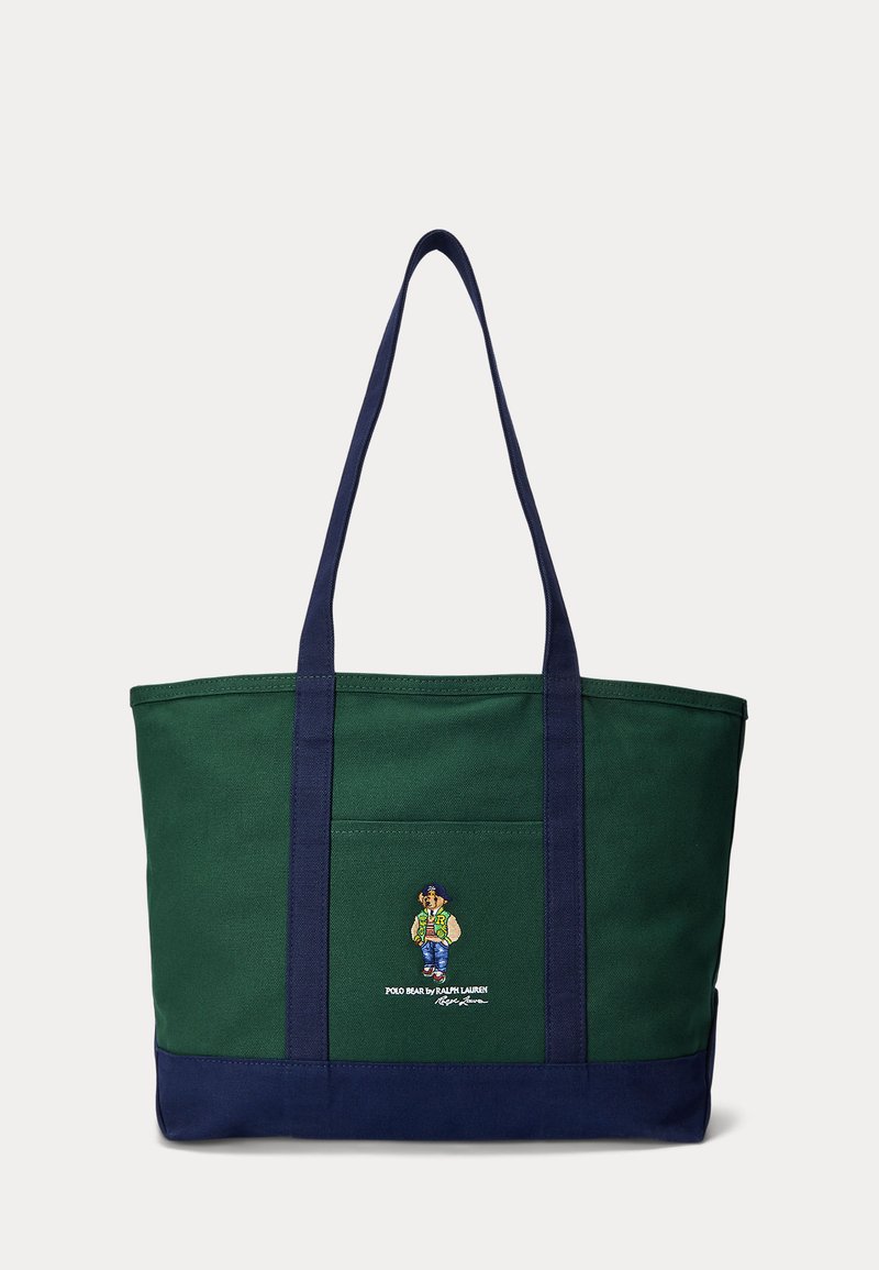 Polo Ralph Lauren POLO BEAR CANVAS TOTE - Tote bag - moss agate/dark ...