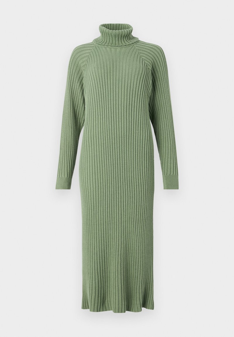 YAS YASMAVI MIDI ROLL NECK DRESS - Pulóverruha - loden frost/khaki ...