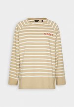 GANT LOGO STRIPED - Langarmshirt - dark khaki/khaki - Zalando.ch