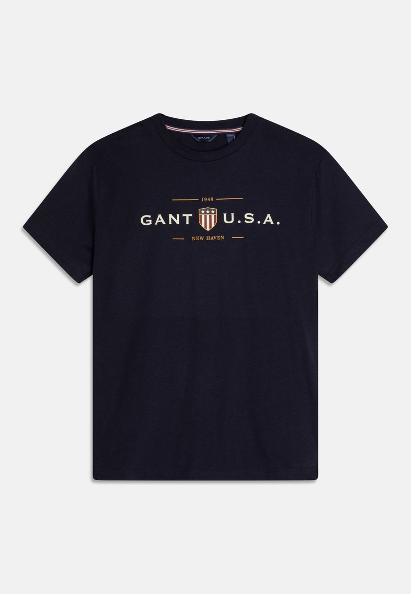 GANT BANNER SHIELD UNISEX - T-Shirt print - evening blue/dunkelblau ...