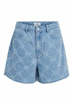 Object HIGH WAIST - Jeans Shorts - light blue denim/light-blue denim ...