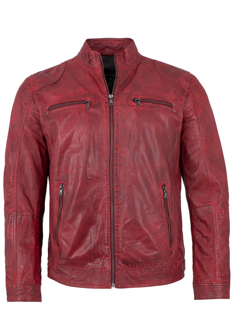Mark Maddox ALESSIO - Leather jacket - rot/red - Zalando.de
