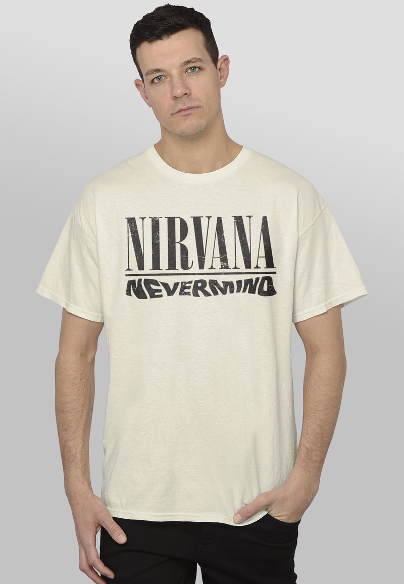 Henry Tiger NIRVANA NEVERMIND TEXT - T-Shirt print - cream/beige - Zalando
