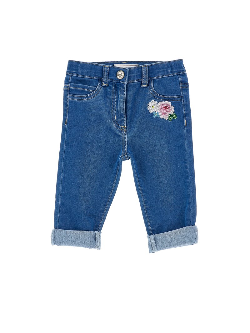 Monnalisa JEANS CON RICAMO - Straight leg jeans - denim/blauw - Zalando.nl