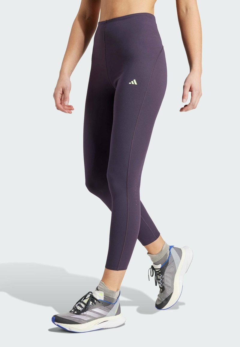 adidas Performance ADIZERO 7/8 - Leggings - aurora black/violet ...