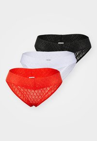 Calvin Klein Underwear LOW RISE BIKINI 3 PACK LOGO LACE TRIM - Trusser - black/white/molten/sort ...