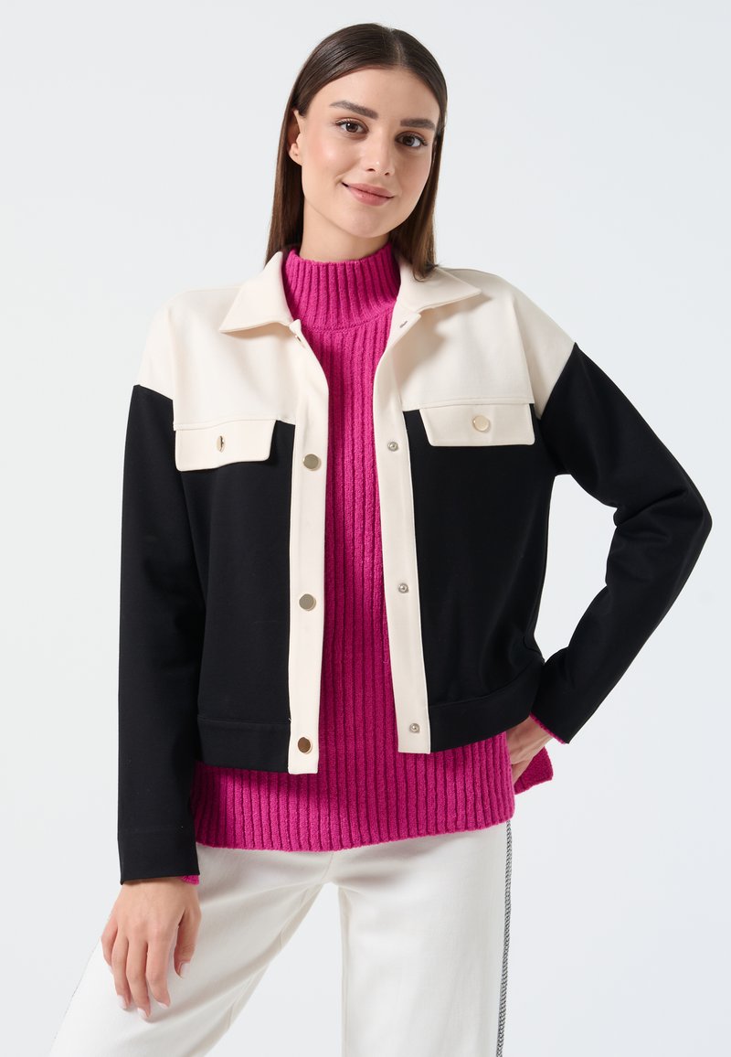 Jimmy Key STRAIGHT FIT LONG SLEEVED JACKET - Summer jacket - black ...