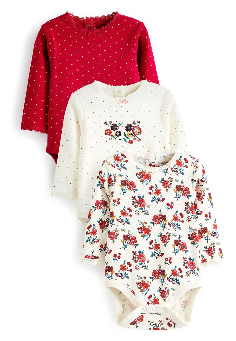 Next BABY LONG SLEEVE BODYSUITS 3 PACK - Body - red/rot - Zalando.de
