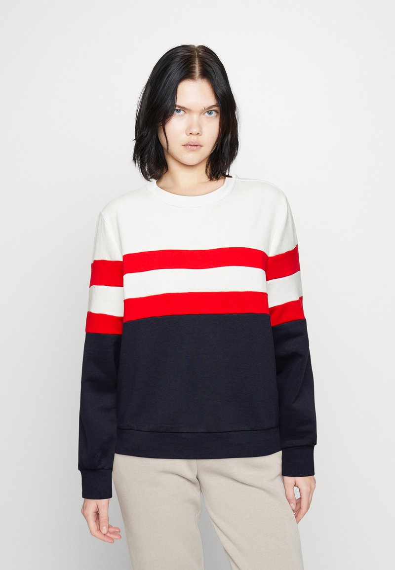 ONLY ONLCELINA ONECK - Sweatshirt - night sky/high risk red/dark blue ...