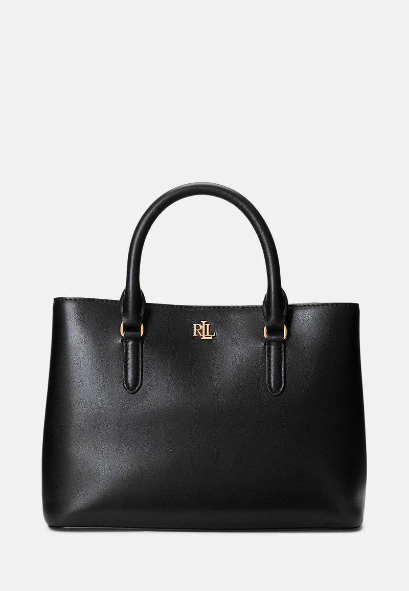 Lauren Ralph Lauren LEATHER SMALL MARCY SATCHEL - Handbag - black ...