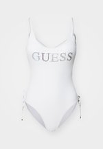 Guess ONE PIECE LOGO STRAS - Swimsuit - pure white/white - Zalando.co.uk