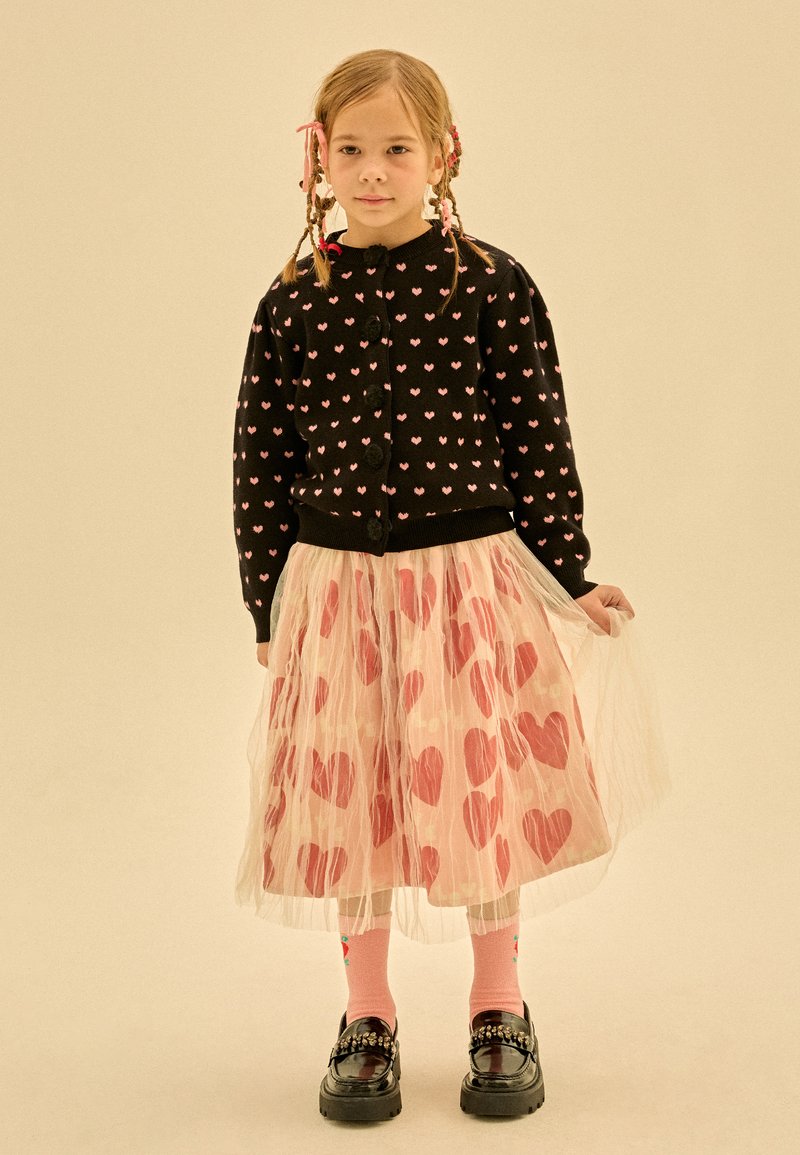 JELLY MALLOW POMPOM SHIRRING - Cardigan - black - Zalando.ie