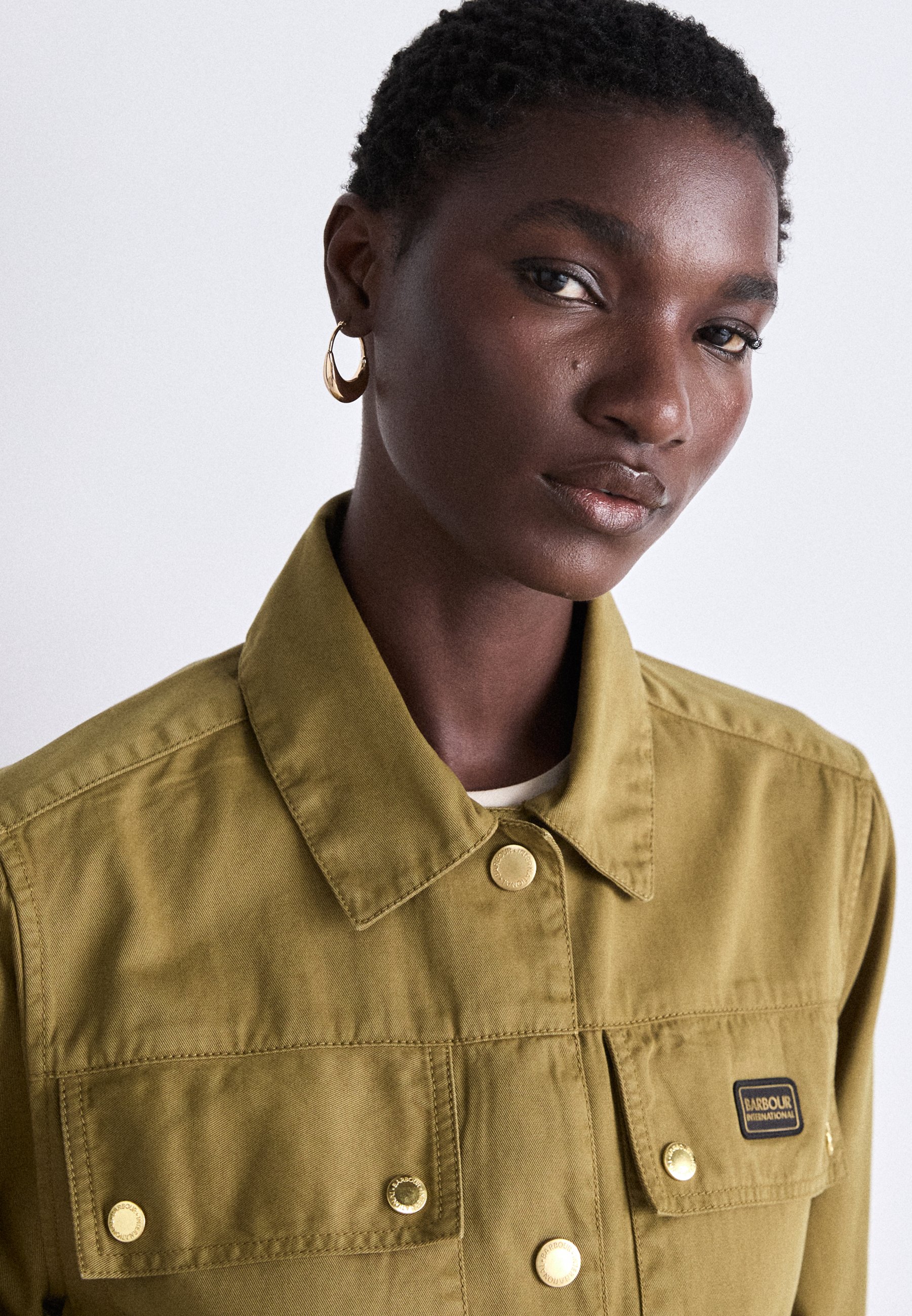 Barbour khaki jacket womens store