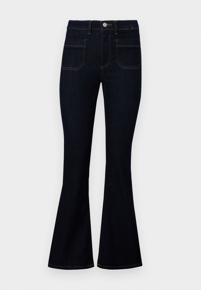 ONLY ONLWAUW POCKET FLARED BOZ - Flared Jeans - dark blue denim/dark ...