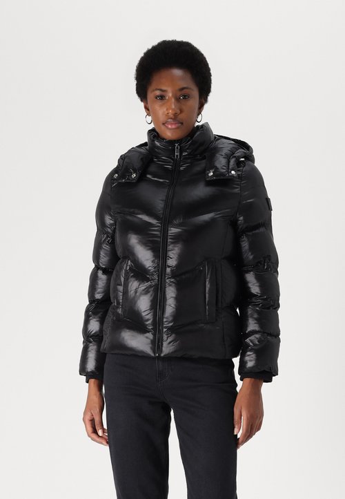 BOSS SAMELI - Nahkatakki - black/musta - Zalando.fi