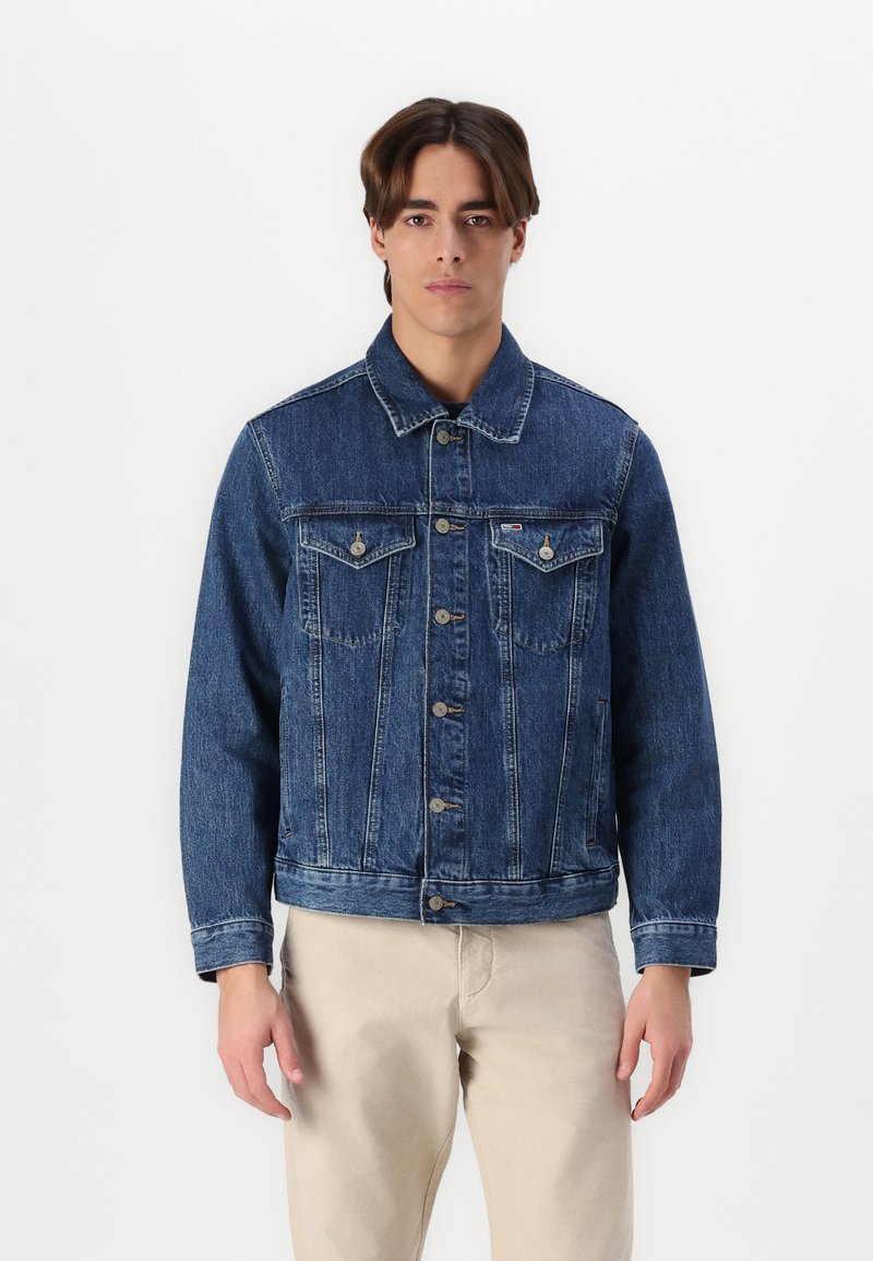 Tommy Jeans RYAN - Denim jacket - dark blue denim/dark-blue denim ...