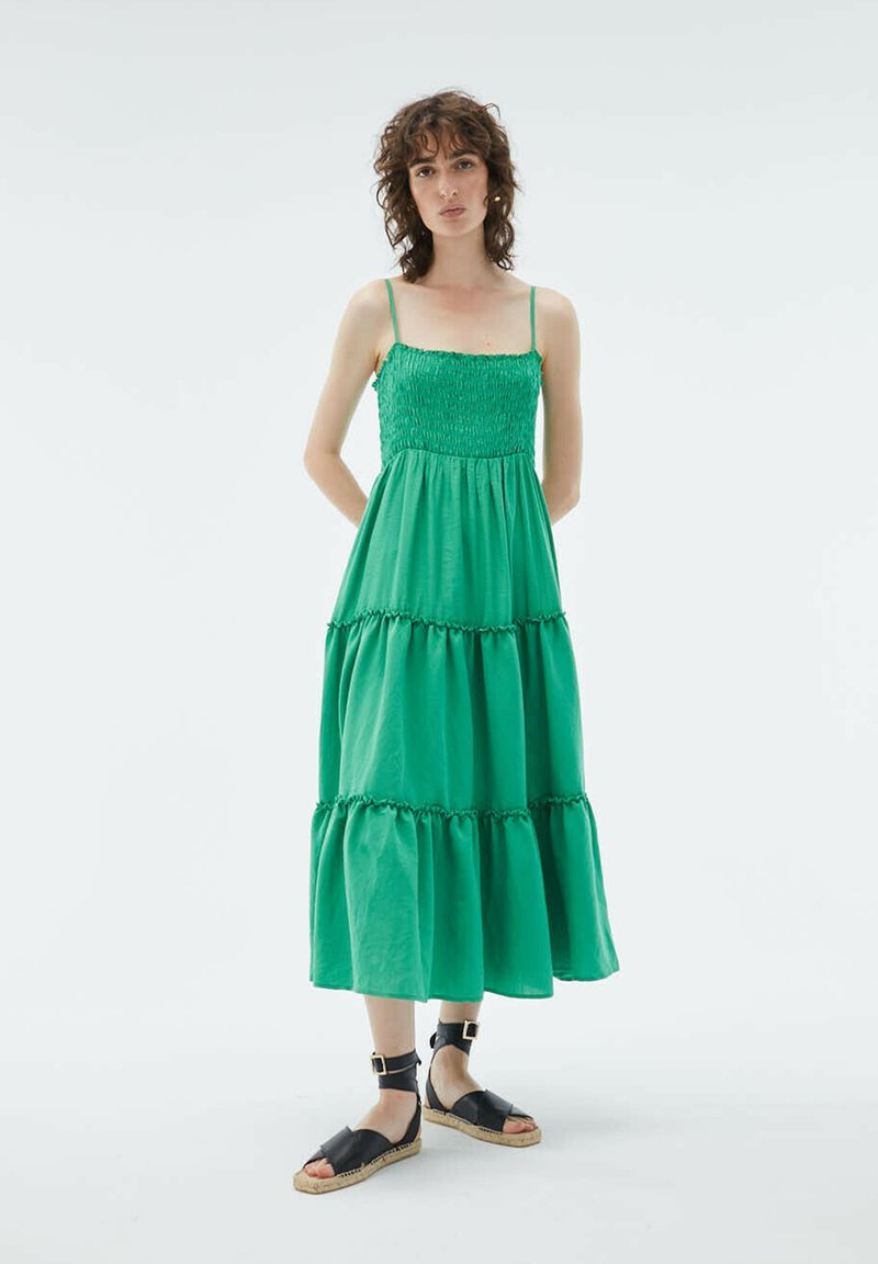 System Action WITH RUFFLE AT THE HEM - Day dress - green - Zalando System Action WITH RUFFLE AT THE HEM - Day dress - green - Zalando