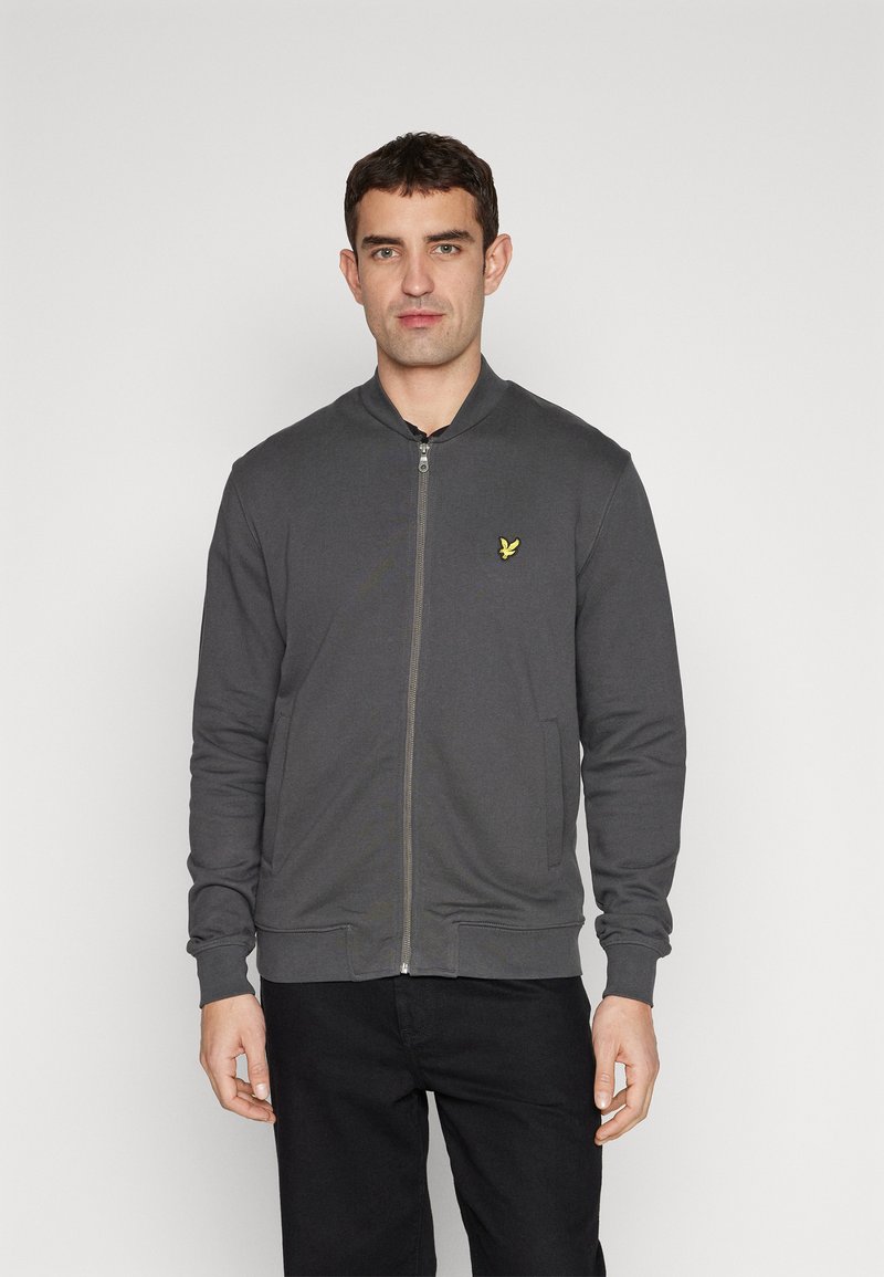 Lyle & Scott LOOPBACK BOMBER - Sweatjacke - anthrazite/anthrazit ...