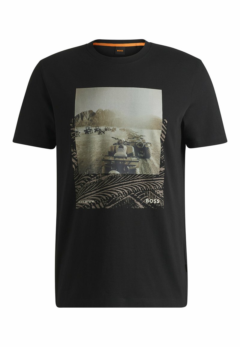 BOSS Print T-shirt - black one/black - Zalando.co.uk