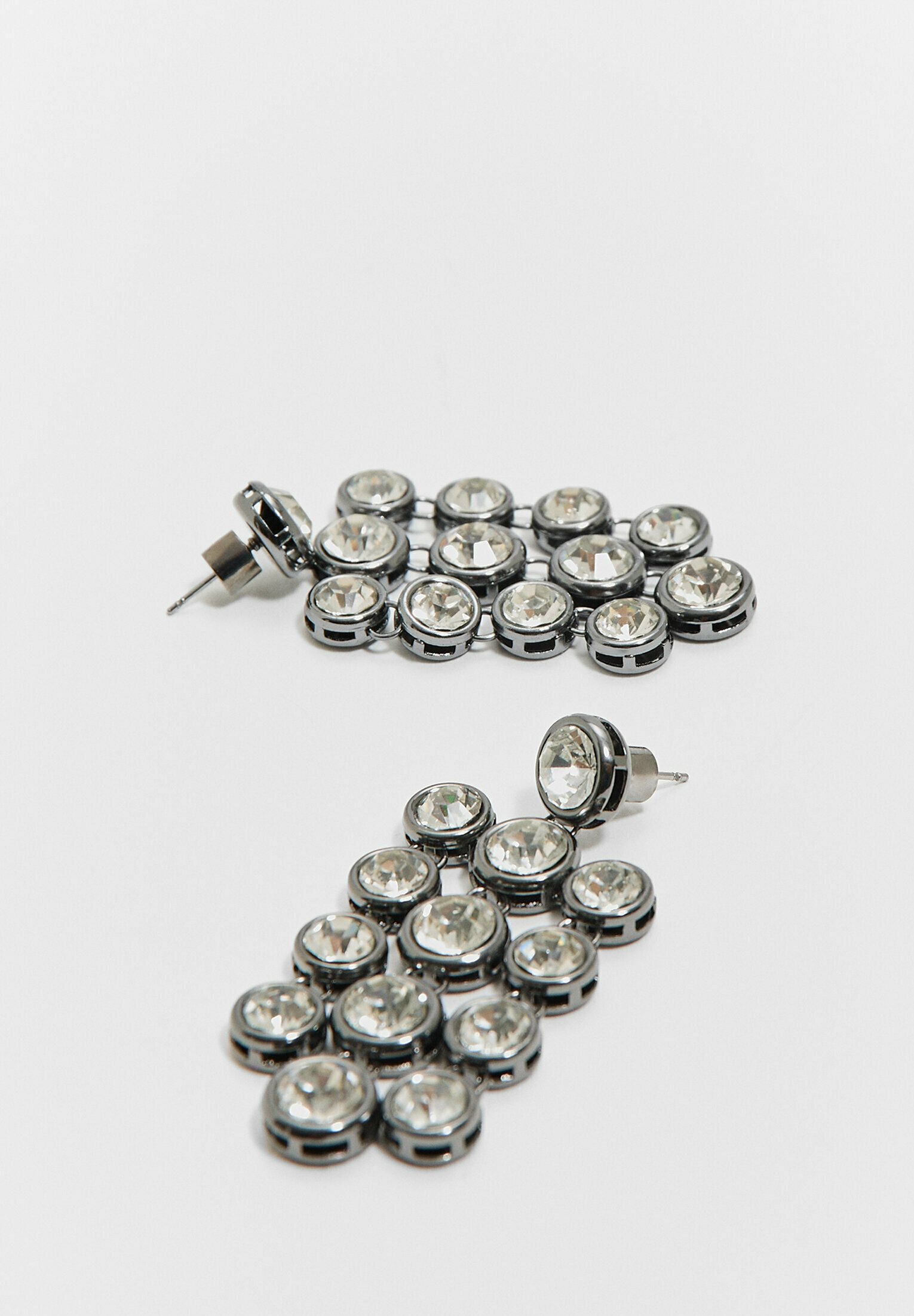 Stradivarius RHINESTONE DANGLE Earrings silver coloured silver coloured Zalando