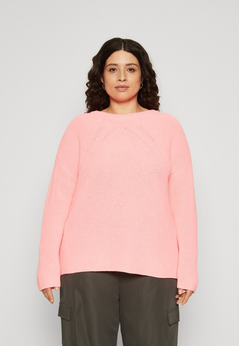 ONLY Carmakoma CARBELLA O NECK - Strickpullover - cotton candy/pink ...