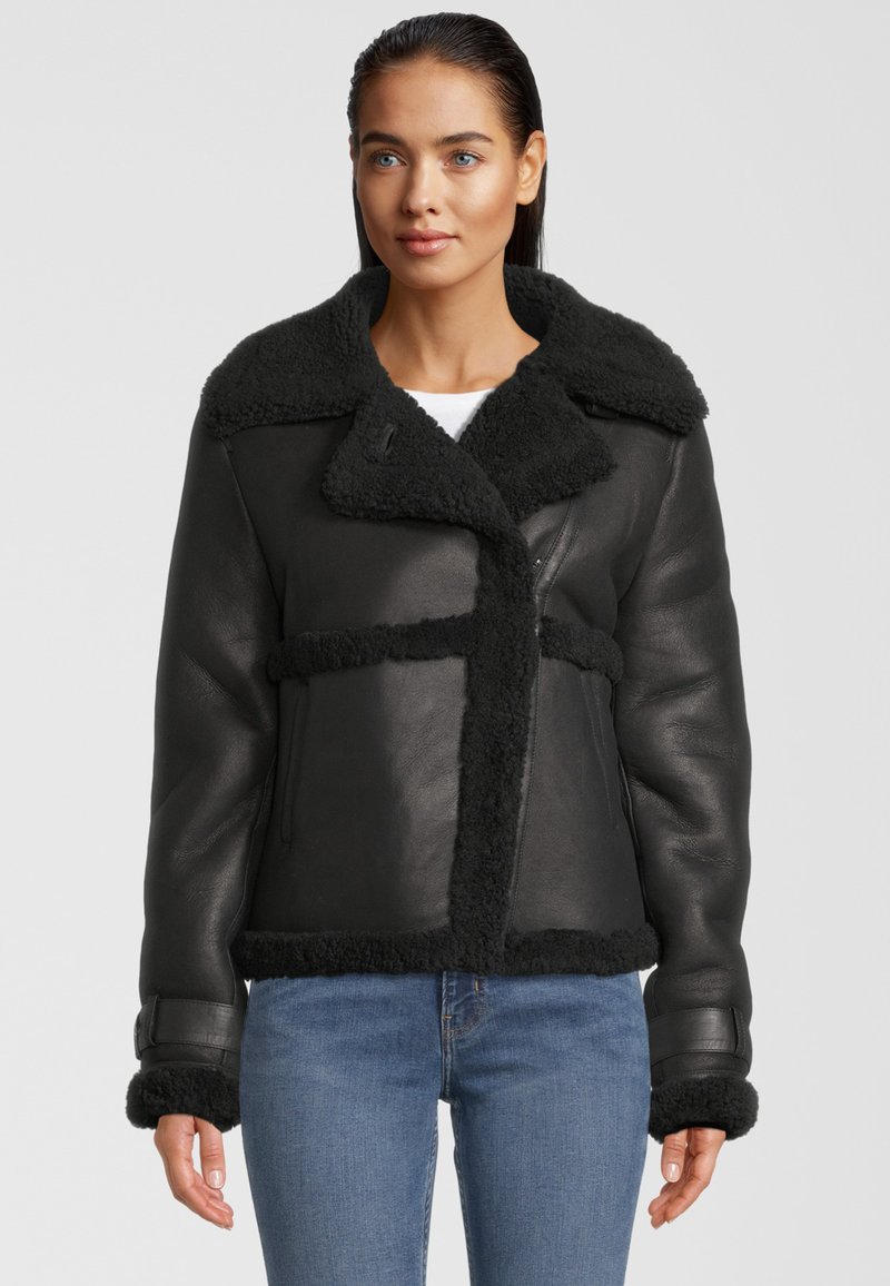 Goosecraft GC ARIANA LAMMY - Leather jacket - black - Zalando