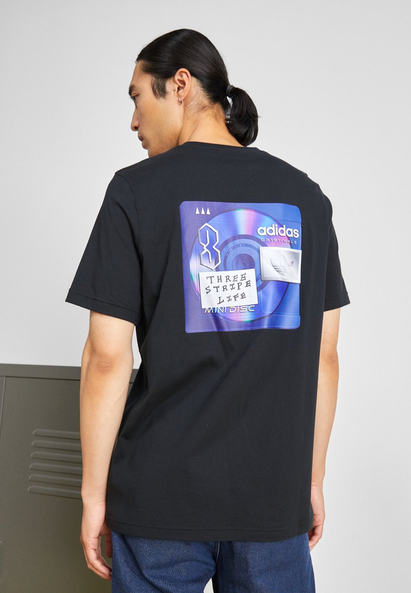 adidas Originals BACK TEE - Print T-shirt - black - Zalando.co.uk
