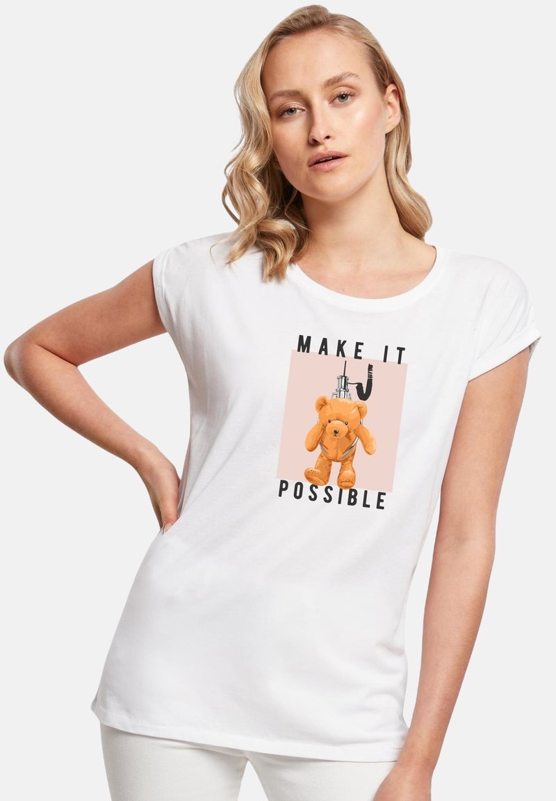 Be Famous CLASSIC ROLL UP D TEDPOS - Print T-shirt - white - Zalando