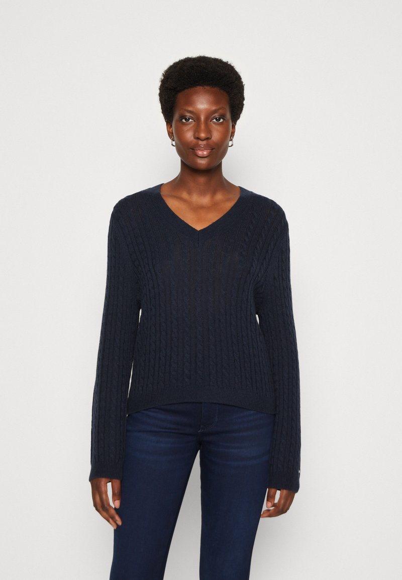 Tommy Hilfiger Striktrøje Desert Sky Mørkeblå Zalando Dk