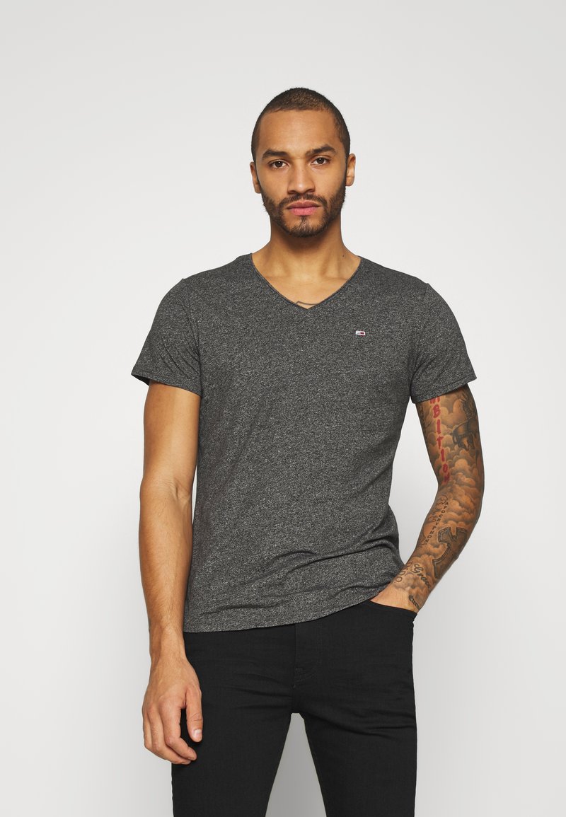 Tommy Jeans SLIM JASPER V NECK - Basic póló - black/fekete - Zalando.hu