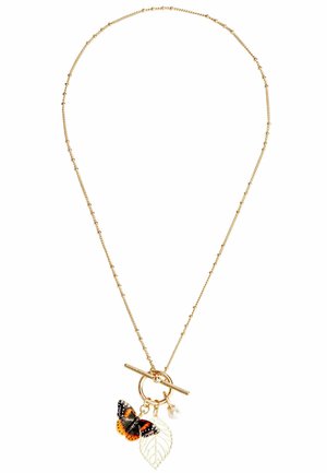 FABLE ENGLAND ENAMEL MOTH & LEAF CHARM NECKLACE - Collar - goldcoloured ...