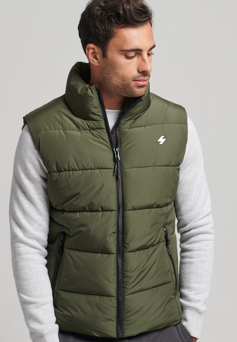 Superdry Waistcoat - dark moss/khaki - Zalando.co.uk