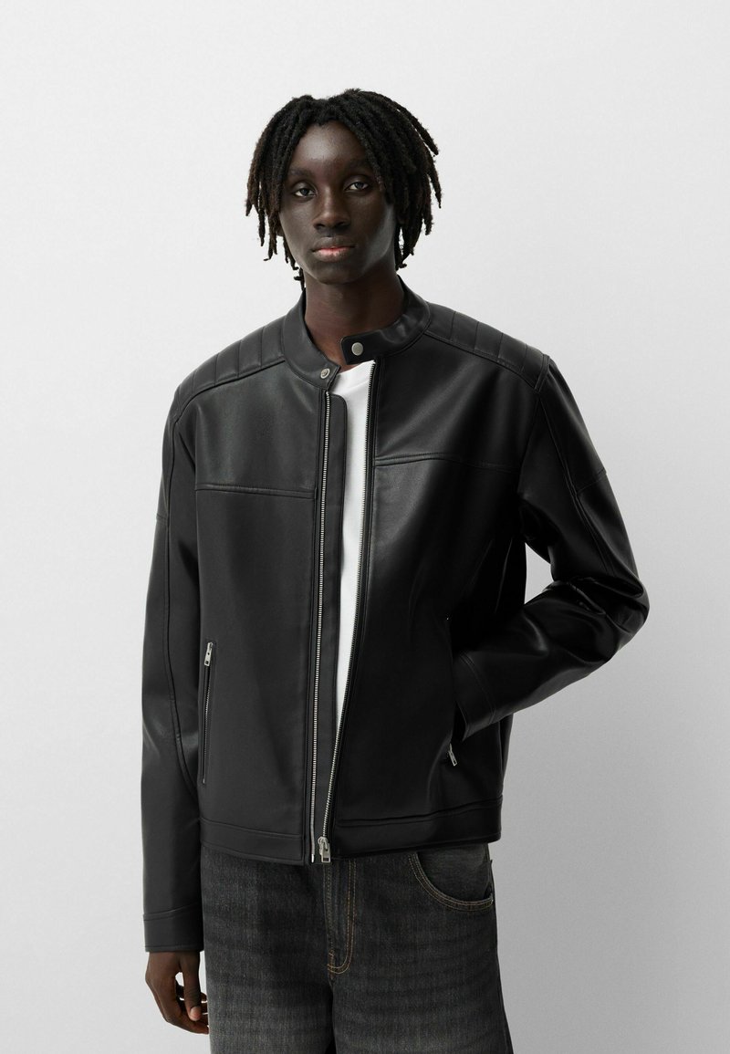 Bershka Veste en similicuir - black/noir - ZALANDO.FR
