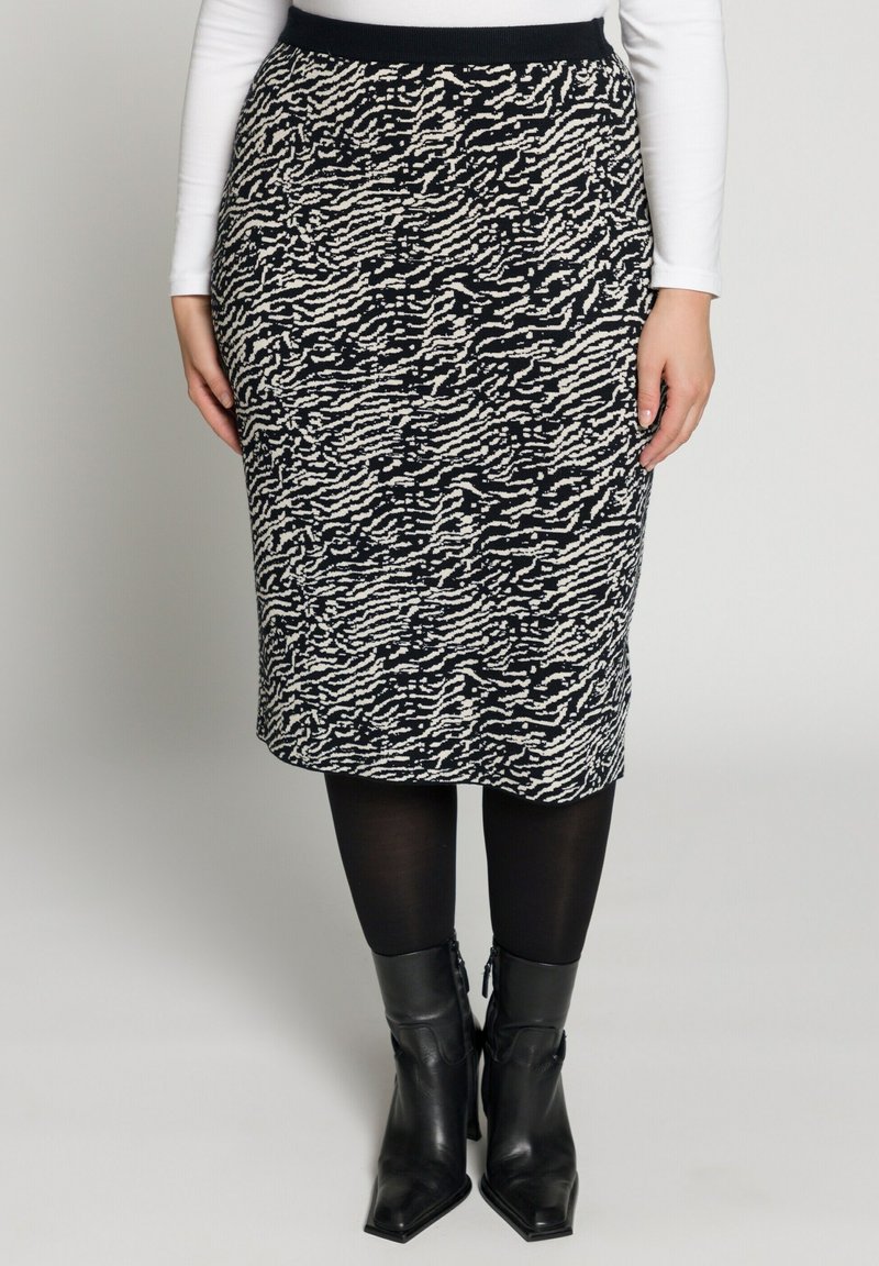 Ulla Popken Jupe crayon - vanille/noir - ZALANDO.BE