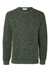 Selected Homme SLHVINCE BUBBLE - Strickpullover - green gables detail vetiver twist/dunkelgrün ...
