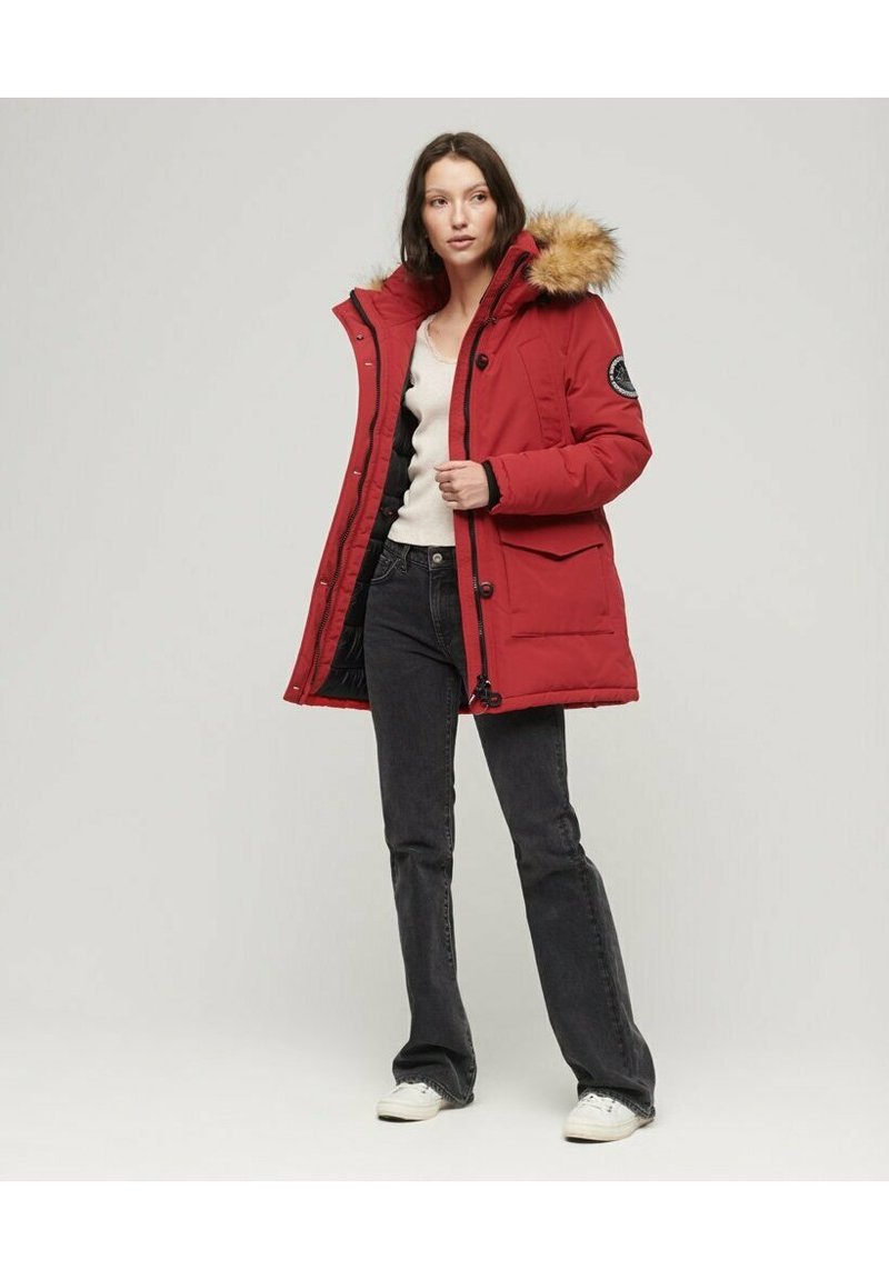 Superdry EVEREST HOODED - Parka - deep red/rouge - ZALANDO.FR