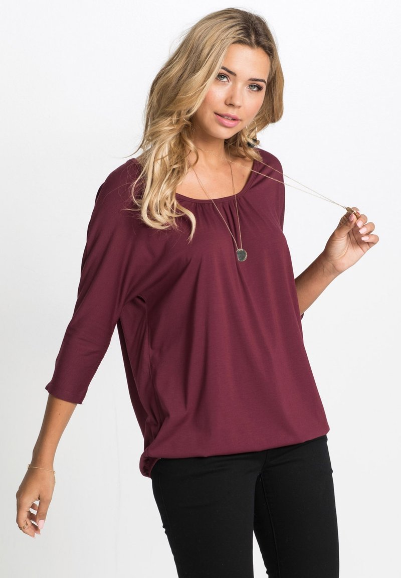 bonprix Maglietta a manica lunga - rot/bordeaux - Zalando.it