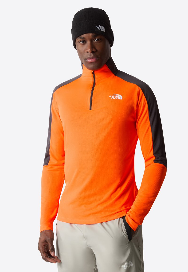 The North Face MA 1 4 ZIP Longsleeve Shockingorange asphaltgry the-north-face-ma-1-4-zip-longsleeve-shockingorange-asphaltgry