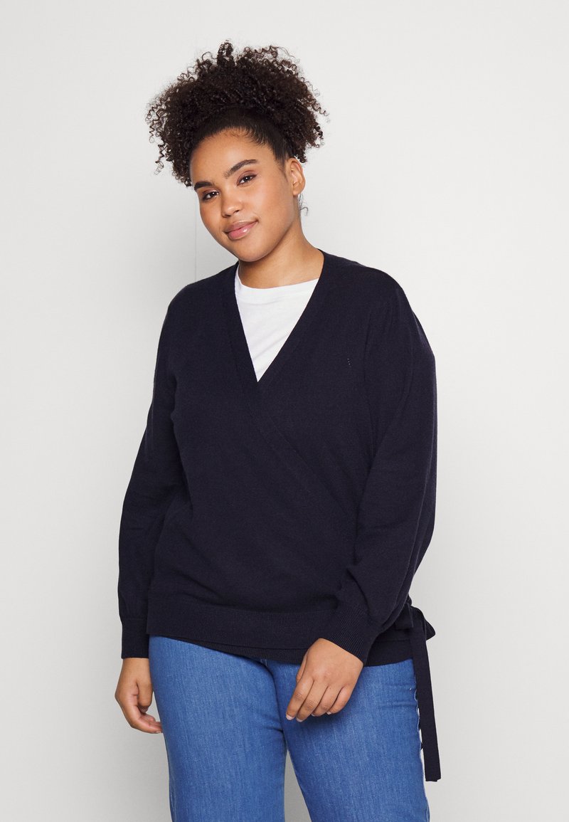 ONLY Carmakoma CARESLY WRAP CARDIGAN - Cardigan - night sky/dark blue ...