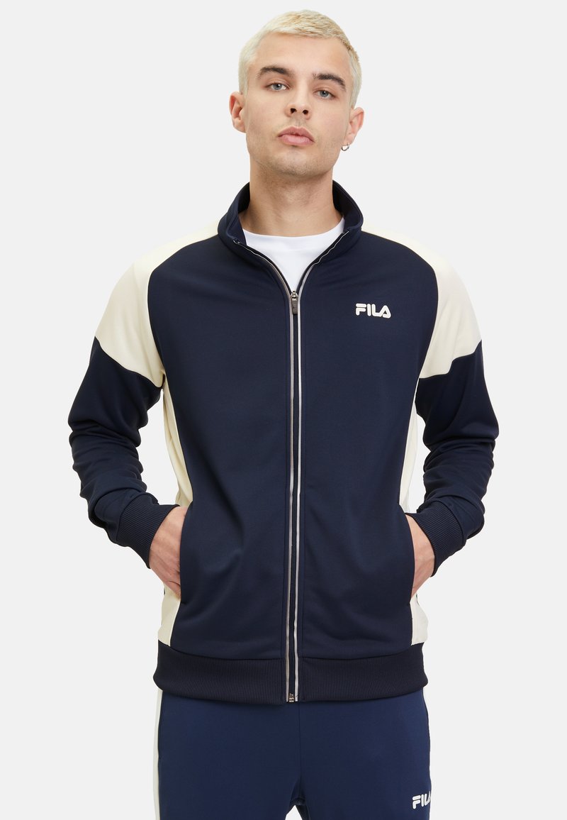 Fila APPAREL TEOLO - Light jacket - black iris-antique white/blue - Zalando