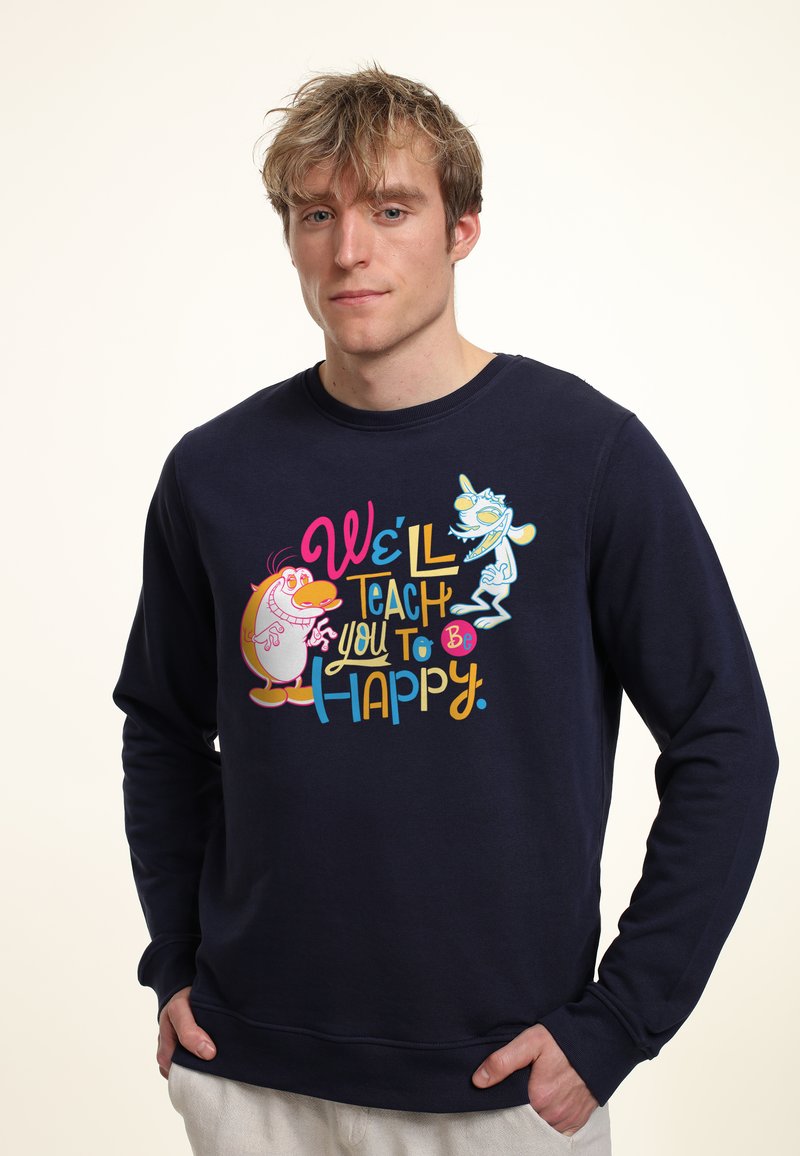 Henry Tiger REN & STIMPY TEACH - Sweater - navy blue/donkerblauw ...