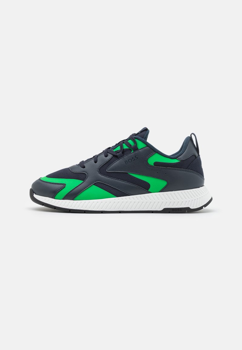 BOSS TITANIUM RUNN - Trainers - dark blue/neon green - Zalando