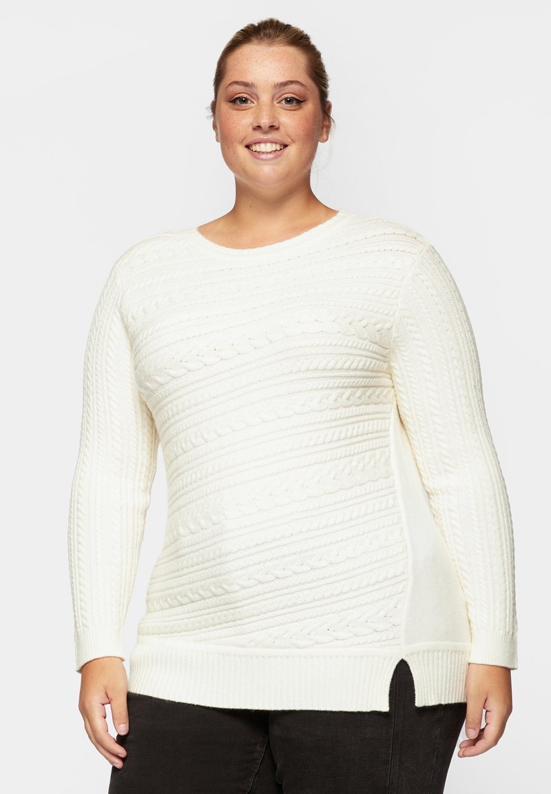 Fiorella Rubino MIT ZOPFMUSTER - Strickpullover - bianco/weiß - Zalando.at