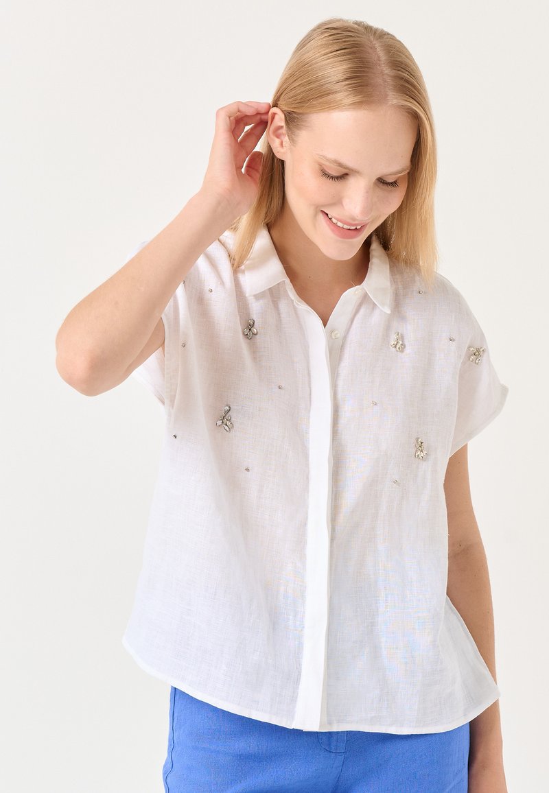 Jimmy Key EMBROIDERED - Camicia - white/bianco - Zalando.it