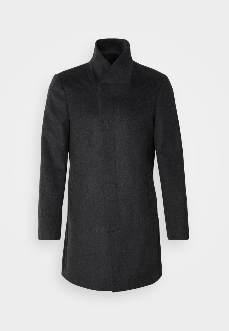 Isaac Dewhirst HIDDEN BUTTON PLACKET - Short coat - dark grey - Zalando ...