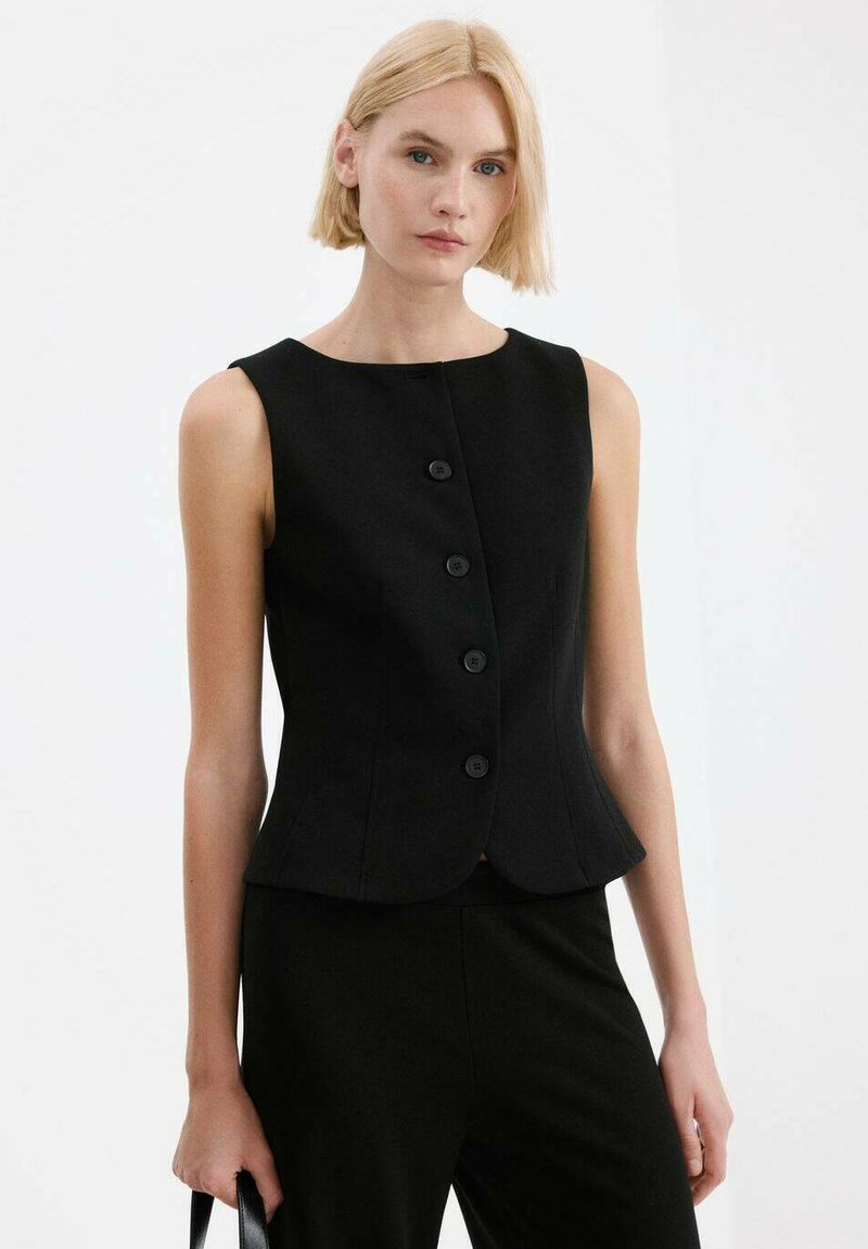 Mango Waistcoat - black - Zalando