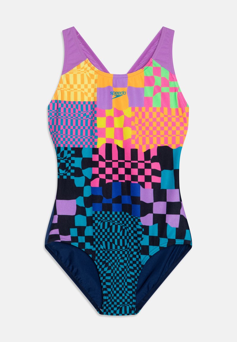 Speedo GIRLS DIGITAL PLACEMENT SPLASHBACK - Badeanzug - true navy/sweet ...