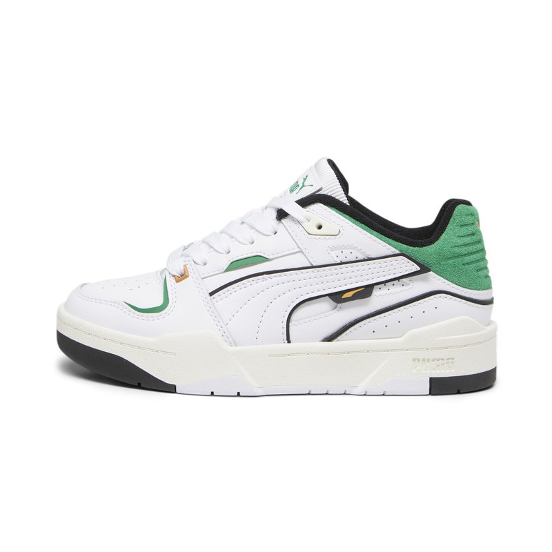 Puma SLIPSTREAM BBALL JR - Baskets basses - puma white/archive green ...