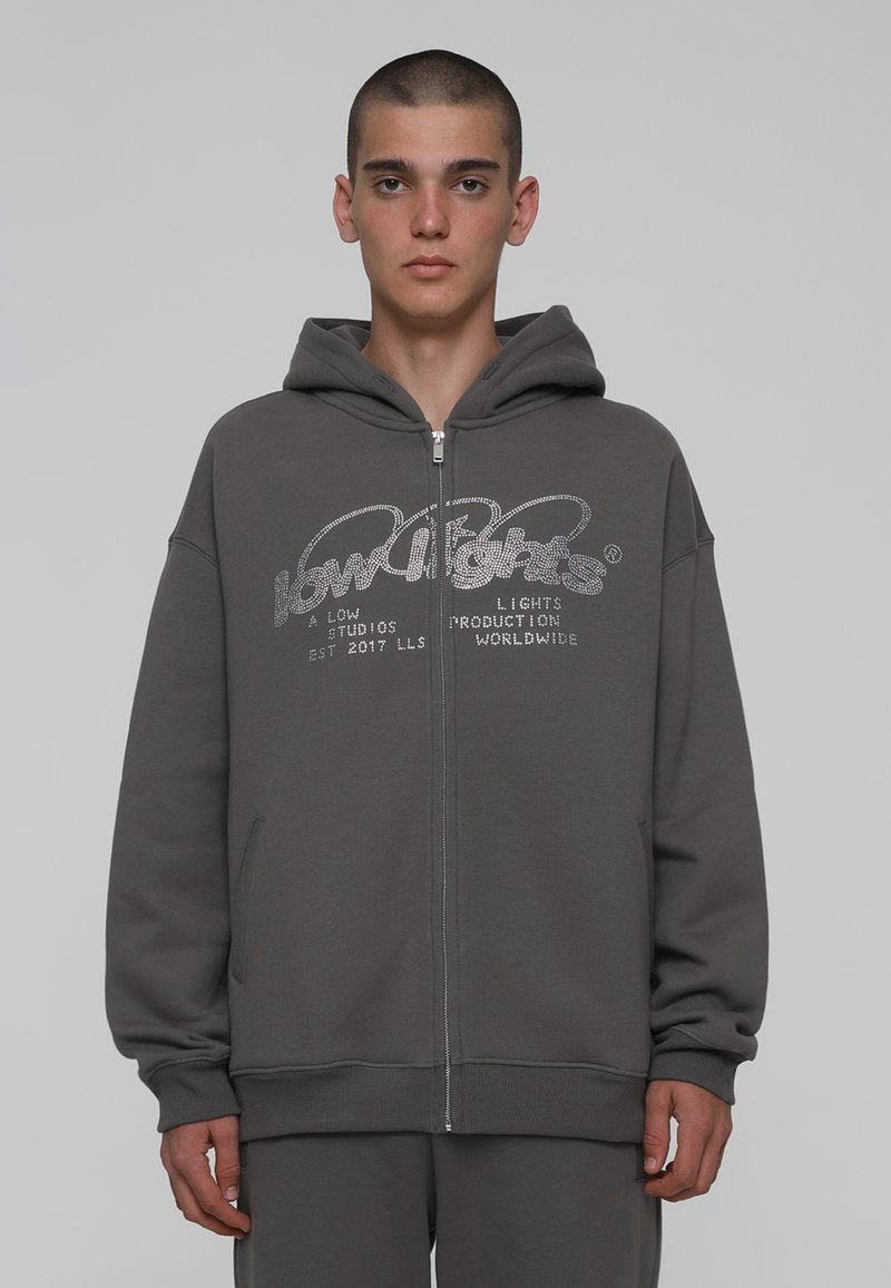 LOW LIGHTS STUDIOS® RING LOGO UNISEX - Sweatjacke - washed grey/grau ...